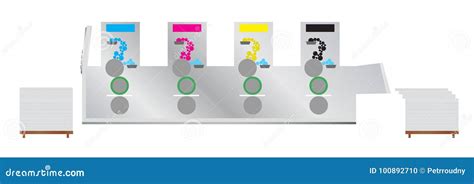 Printing Machine Offset Printing Press Stock Vector Illustration Of Digital House