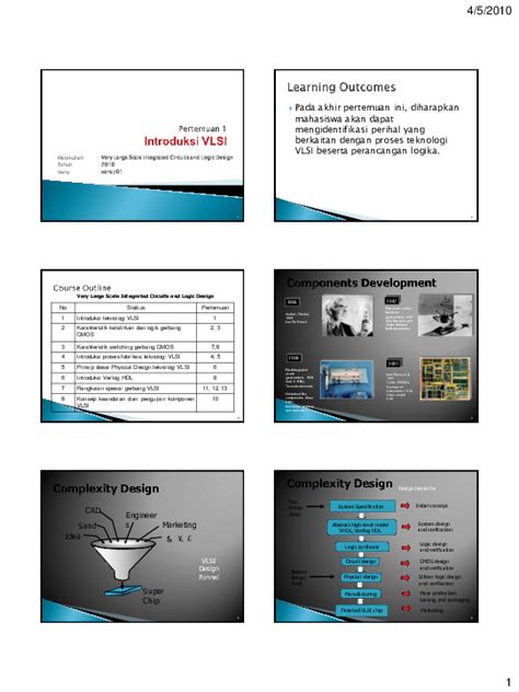 452010 1 Matakuliah Very Large Scale Integrated Circuits And Logic