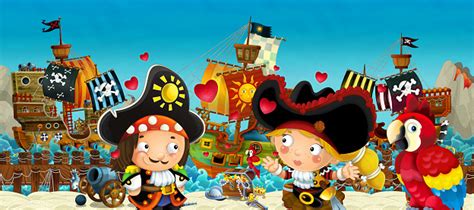 바다 또는 바다 근처 해변의 만화 장면해 적 선장 여자와 해안과 보물 상자를 사랑 하는 부부 로맨스해 적 선박 고풍스런에 대한 스톡 벡터 아트 및 기타 이미지 Istock