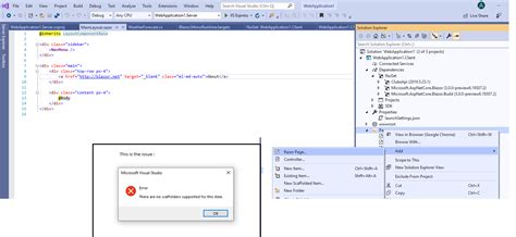 Scaffolder Issue In Razor Client · Issue 12358 · Dotnetaspnetcore · Github