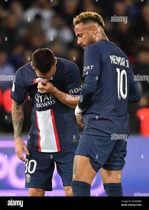 Psgs Lionel Messi And Neymar Jr During The Ligue 1 Uber Eats Match