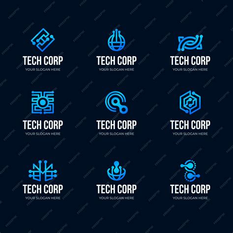 Premium Vector Microelectronics Circuits Technology Logo Set