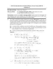 Assignment4 Answers Pdf STAT 151 Introduction To Statistical Theory G5 G6 Term I 2018 19
