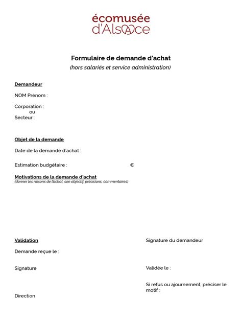 Formulaire De Demande Dachat Pdf