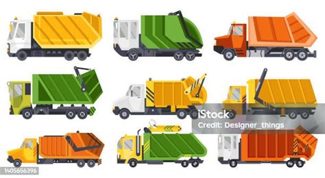 자동 로더가있는 쓰레기 트럭 고형 가정 및 상업 폐기물의 수집 및 운송 쓰레기 제거 도시 위생 차량 쓰레기 생태 및 재활용 개념