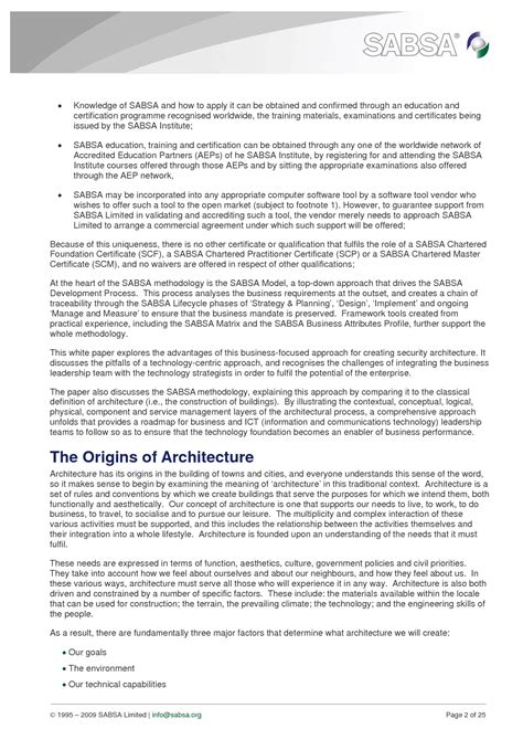 Solution Enterprise Security Architecture Sabsa White Paper 2009