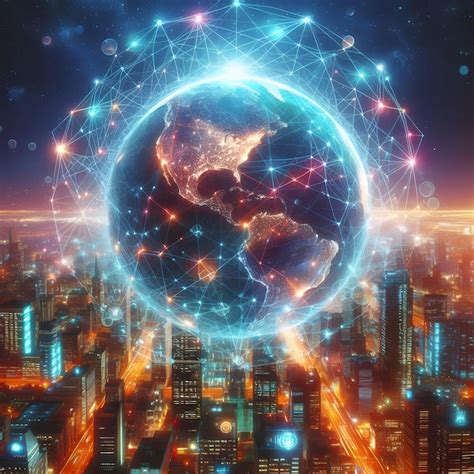 Premium Photo Global Network Connection Over The World 3d Rendering Toned Image Double Exposure