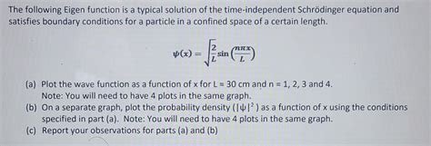 Solved The Following Eigen Function Is A Typical Solution Of