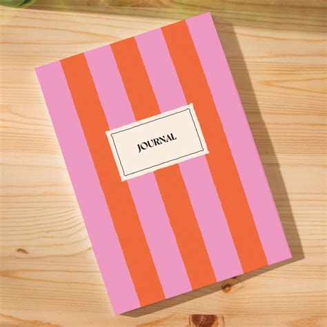A5 Hot Pink Stripe Notebook Bold And Stylish Good Tuesday
