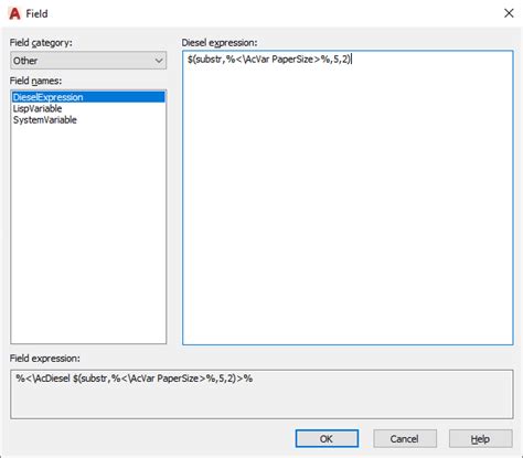 Updating Diesel Expression Located In Fields Autodesk Community