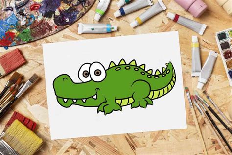 رنگ آمیزی تمساح برای کودکان کاغذ رنگی