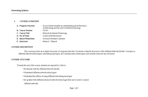 Networking Fundamentals Syllabus At Gabrielle Pillinger Blog