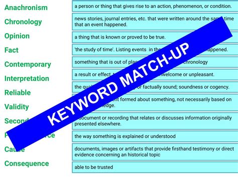 Source Inference Keyword Task Answers Teaching Resources