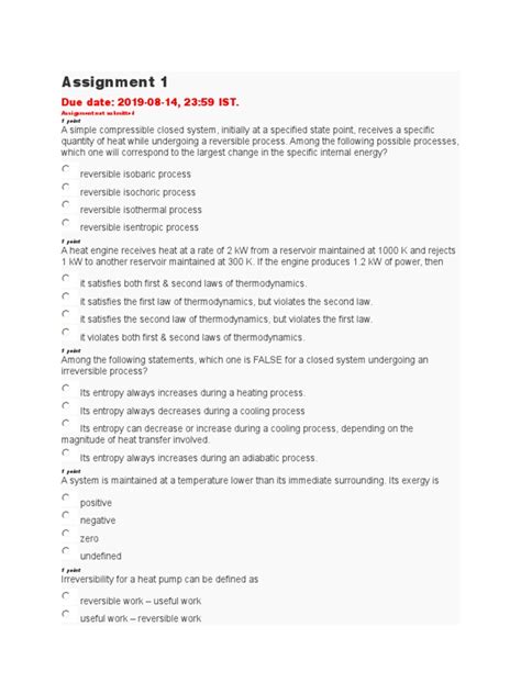 Assignment 1 And 2 Pdf Heat Temperature