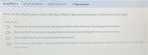 Solved Question 4 ﻿not Yet Answered ﻿points Out Of 5 00