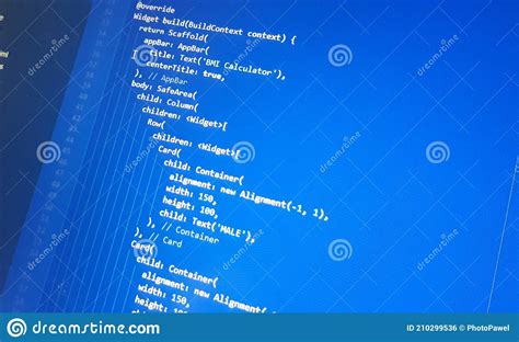 Screen Of Flutter Application Developing Code Lines Of Code On