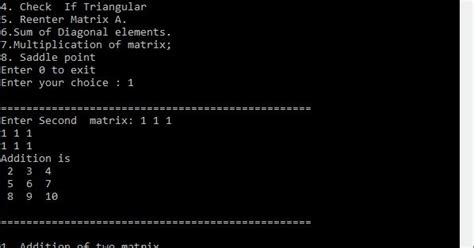 Matrix Operations Program In Cpp Way2techin