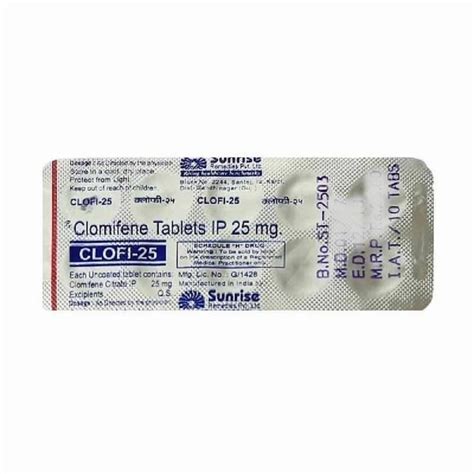 Clomiphene 25mg Clofi 25mg Tablet Packaging Type Strip Packaging