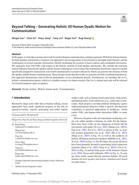 Beyond Talking Generating Holistic 3d Human Dyadic Motion For Communication