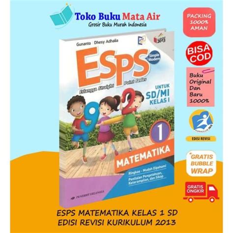 Promo Best Seller Esps Matematika 1 Untuk Sdmi Kelas I K13n Erlangga Diskon 23 Di Seller