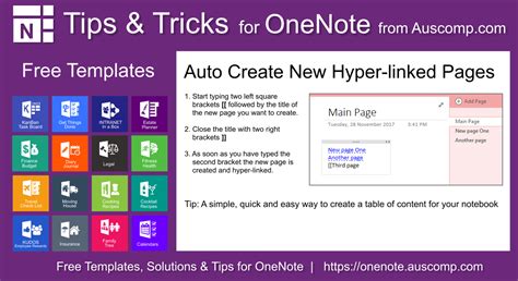 Tips And Tricks For OneNote Users Auto Create New Hyper Linked Pages