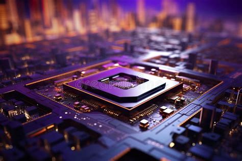Micro Chip Or Central Processing Unit Cpu On Motherboard Creative