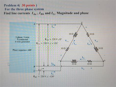 Solved Problem 4 30 Points For The Three Phase System Find Chegg Com
