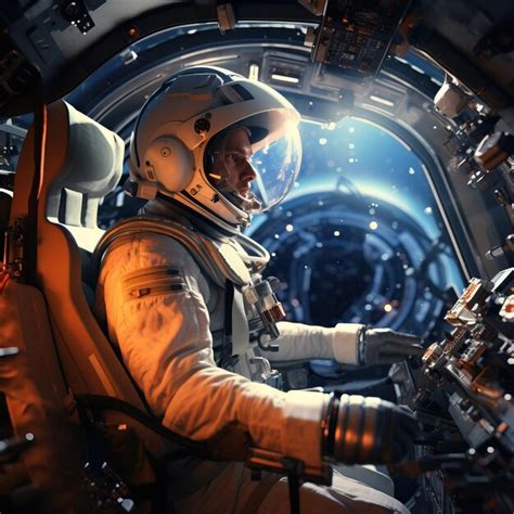 Un Astronauta En Una Nave Espacial Foto Premium