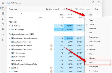 Processs Gpu Utilization Is Missing In Task Manager Microsoft Qanda