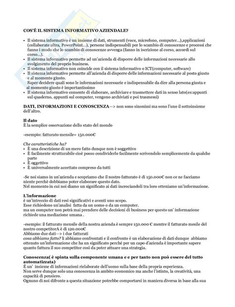 Informatica E Sistemi Informativi