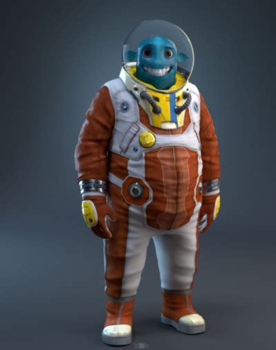 Alien In Space Suit Fiberglass Sculpture Fashion Character Art