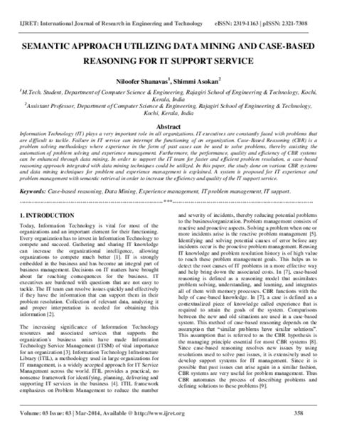 Pdf Semantic Approach Utilizing Data Mining And Case Based Reasoning For It Support Service