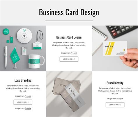 Business Card Design Website Template By Nicepage