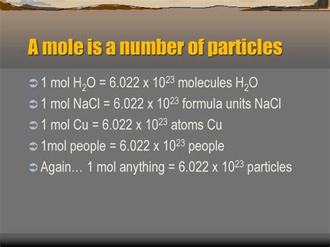 The Avogadros Number And Mole Ppt Download
