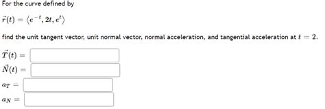 Solved For The Curve Defined By R T E T E Find Chegg