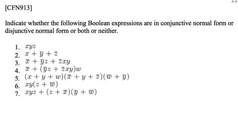 indicate whether the following boolean expressions