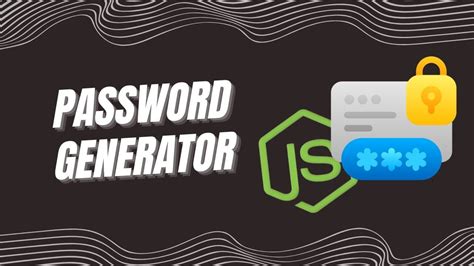 Crea Un Password Generator En Nodejs Youtube