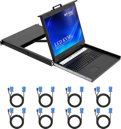 LCD KVM Switch Rackmount Inch USB VGA Ports Console