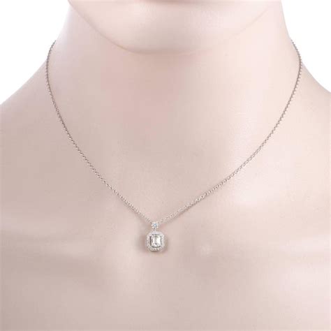 Graff Constellation Emerald Cut Diamond And Gold Pendant Necklace At