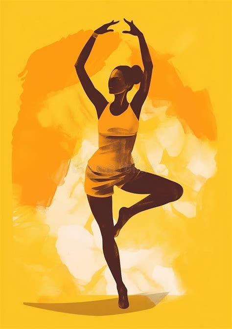 Ai Generated Illustration Of A Young Female Adult In A Yoga Tree Pose Stock Illustration