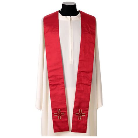 Chasuble Pure Soie Bande Dorée Insertions Velours Vebi Confection