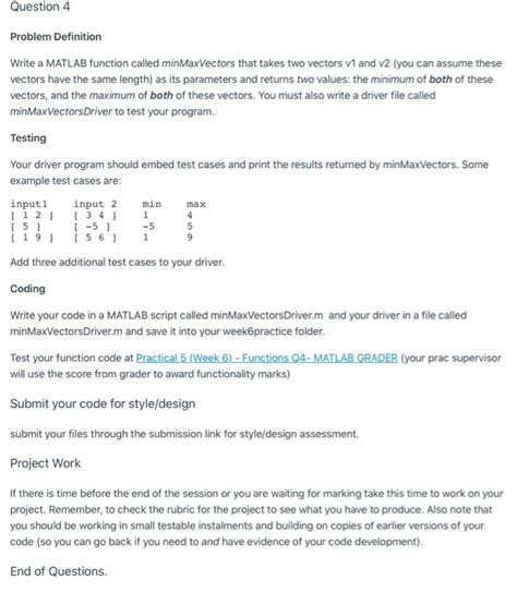 Solved Question 1 Problem Definition Write A Matlab Function