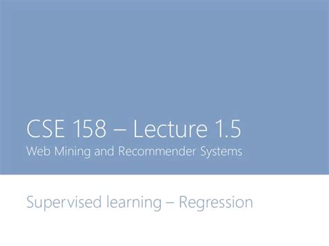 Ppt Cse 158 Lecture 15 Web Mining And Recommender Systems