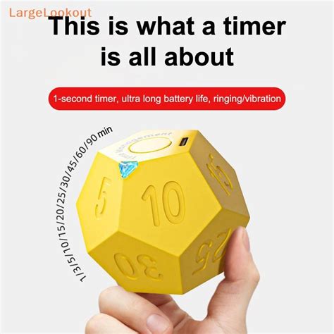 LargeLookout Cube Timer Digital Kitchen Timers Flipping Switching Timing Manager Home Cooking