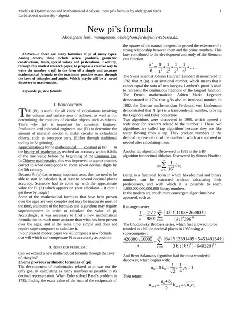Pdf Pi Formulla