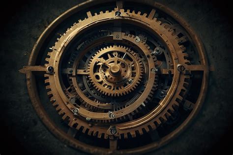 Premium Photo Times Complexity Clock Face With Twisting Gears