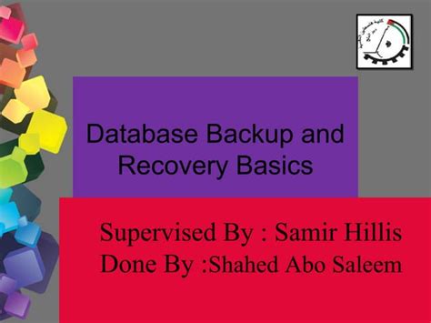 Database Backup And Recovery Basics Ppt
