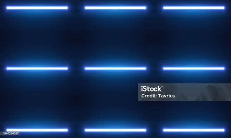 파란색 네온 램프 벡터 형광등이 있는 백라이트 바닥 벽 네온 불빛 벡터 광채 네온 조명에 텍스트를 위한 장소가 있는 어두운 배경 할로겐 또는 Led 조명 램프 야간 파티