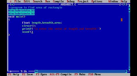 c program to find area of rectangle c youtube
