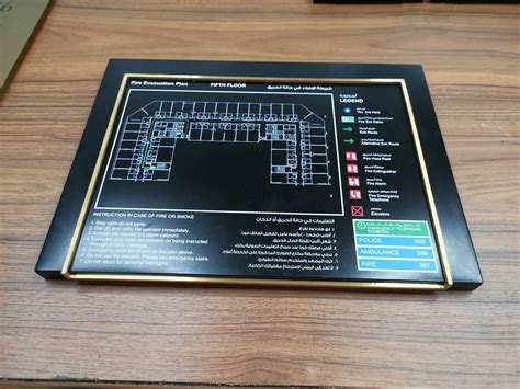 Hotel Escape Route Plan Sign Emergency Exit Sign Board Safety Sign